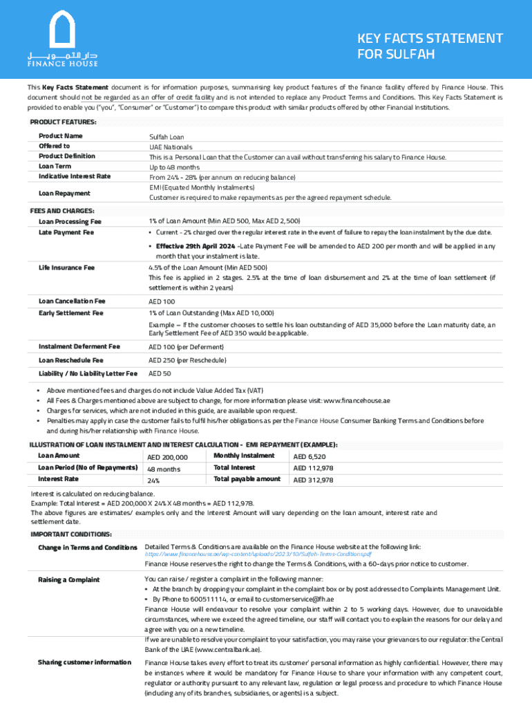 Fillable Online How important is a 'key facts statement' and what it ...
