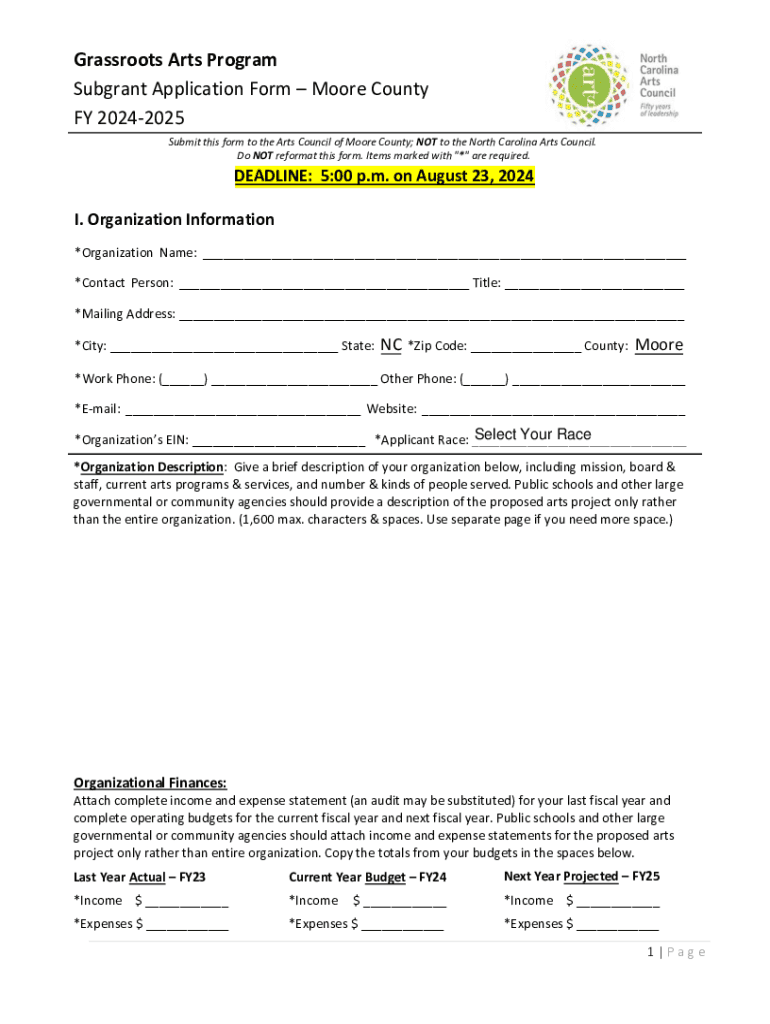 Fillable Online FY2024-2025 GAP Subgrant Application Form DOCX Fax Email Print - pdfFiller