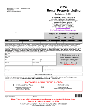 Fillable Online Property Listing Form 2024 Property Tax Year Fax Email ...