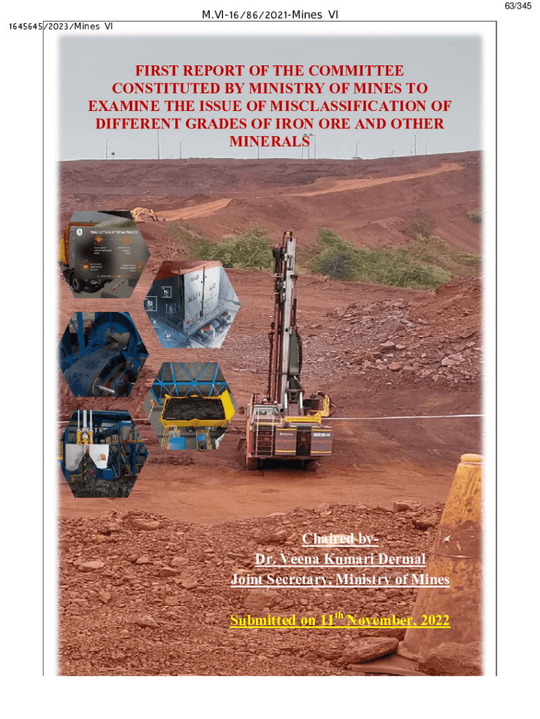 Fillable Online mines gov first report of th constituted by minis examine the issue of mi ...