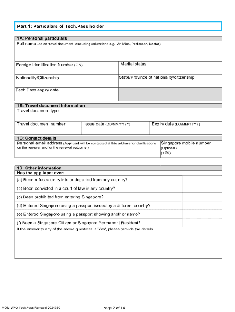 Fillable Online Dependant's Pass / Long-Term Visit Pass Renewal Form ...