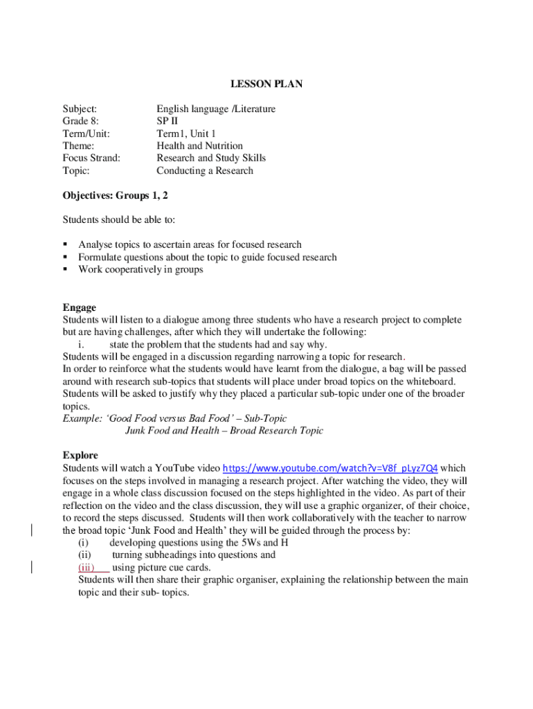 Fillable Online moey gov 6 Thematic Unit Lesson Plans To Use In The ...