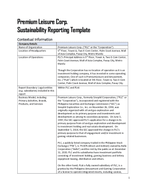 Fillable Online Sustainability Reporting Template Fax Email Print ...