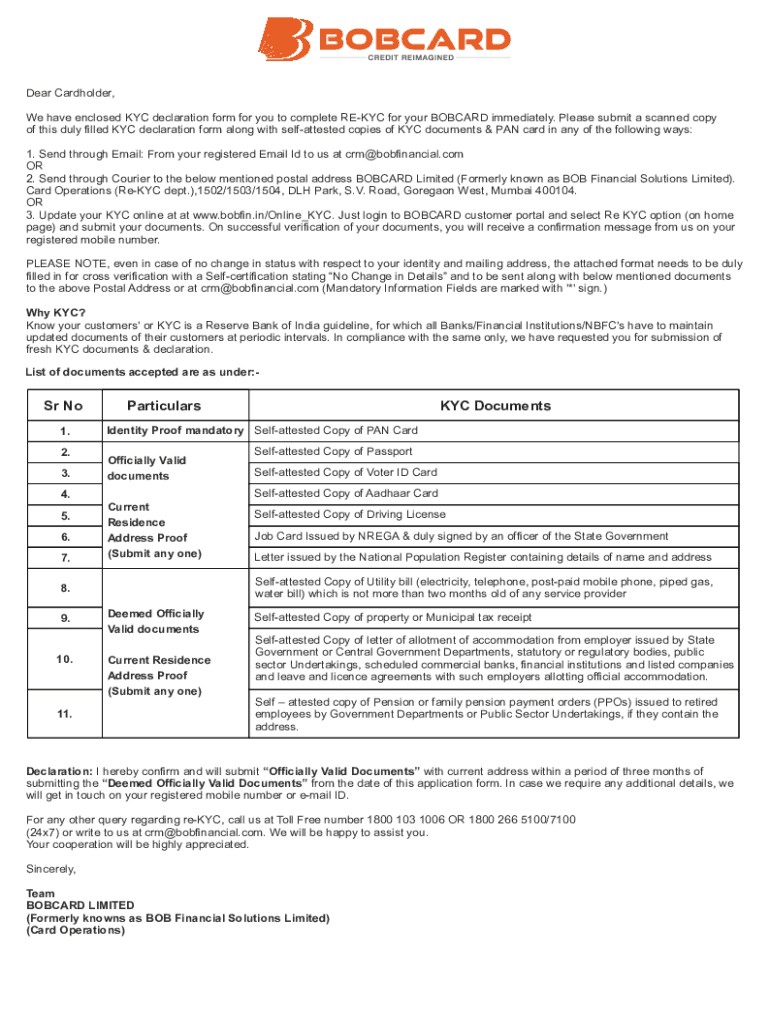 Fillable Online Re KYC Form Fax Email Print - pdfFiller