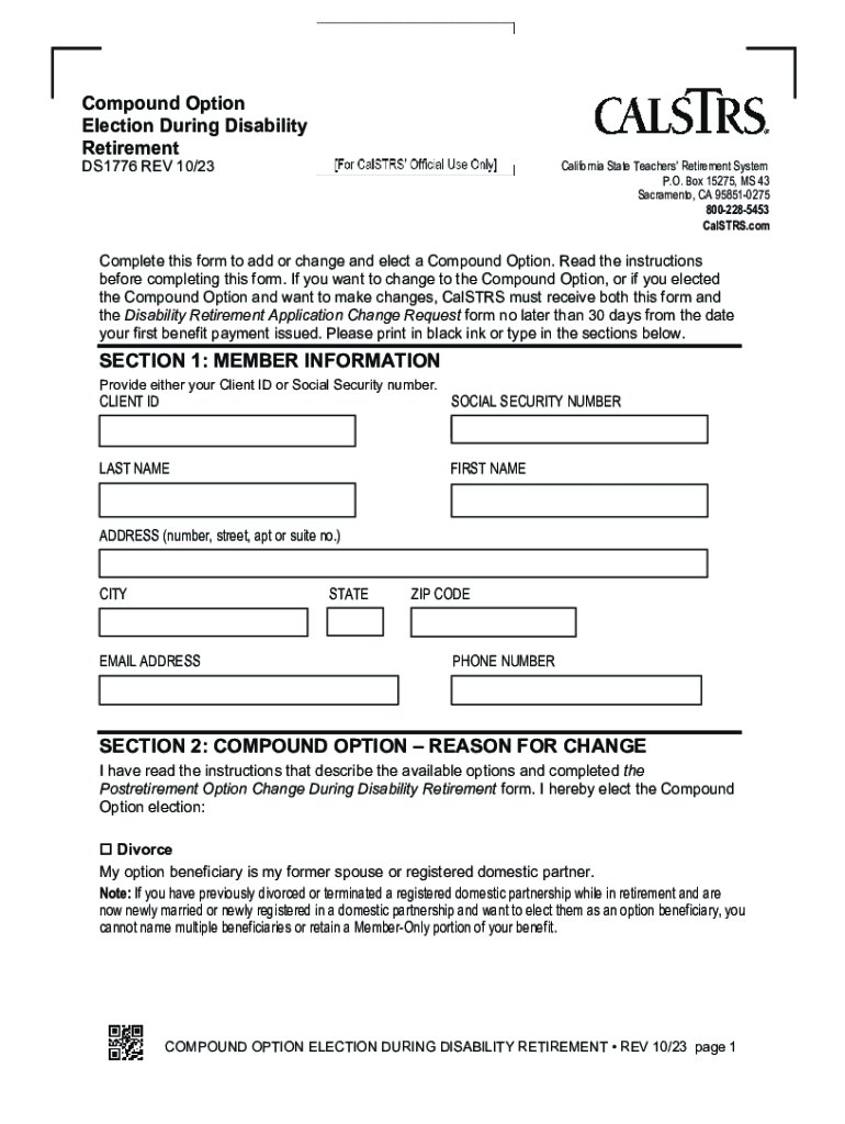 Fillable Online Preretirement Compound Option Election form Fax Email ...