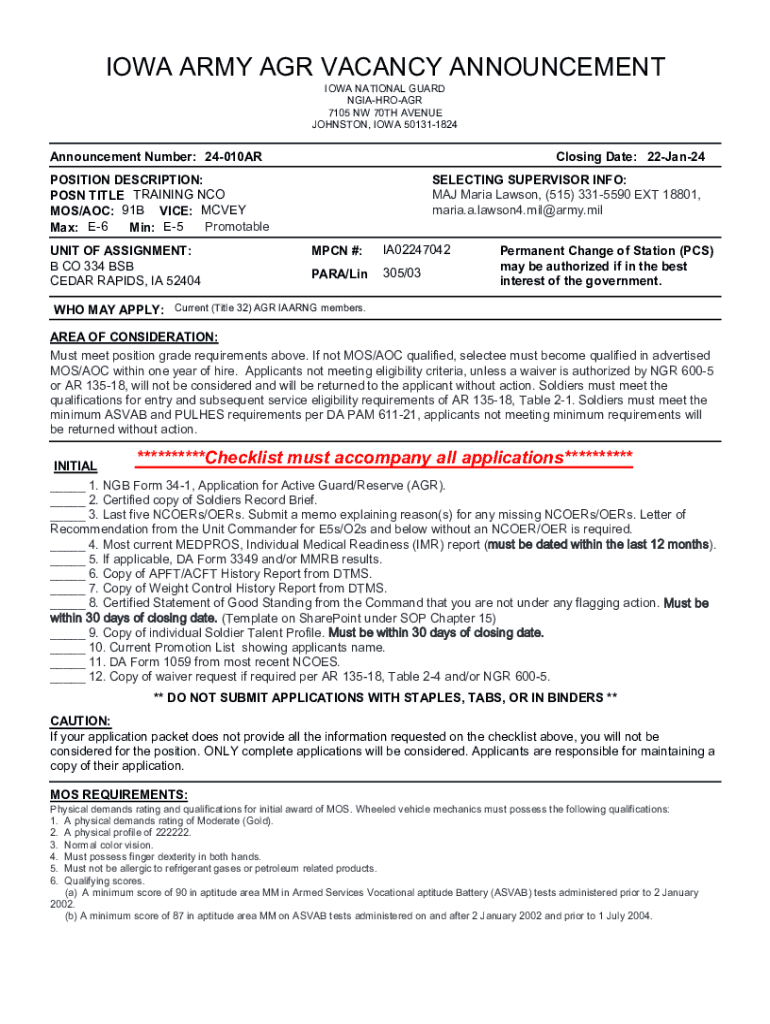 Fillable Online Announcement Number: 24-010AR Fax Email Print - pdfFiller