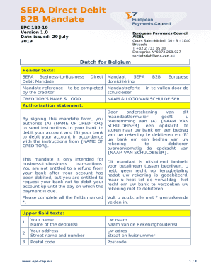 SEPA documentation for the Netherlands Doc Template | pdfFiller