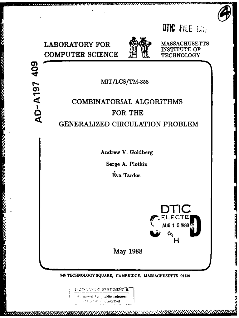 Fillable Online Combinatorial Algorithms For The Generalized