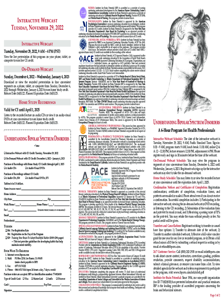 Fillable Online Understanding Bipolar Spectrum Disorders ... Fax Email Print - pdfFiller