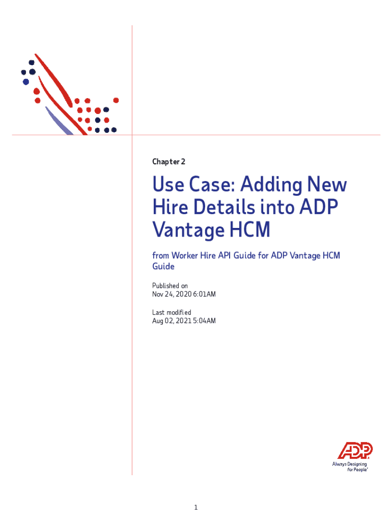 Fillable Online Use Case: Adding New Hire Details into ADP Vantage HCM Fax Email Print - pdfFiller