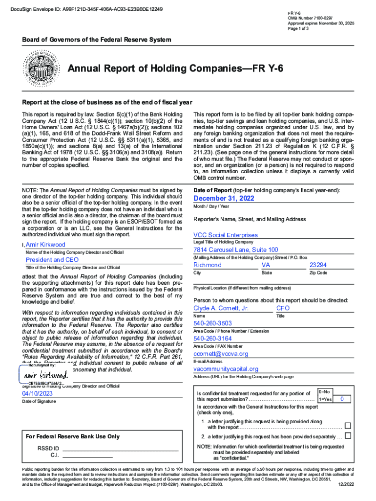 Fillable Online Tips for Successful FR Y-6 Report Filing Fax Email Print - pdfFiller