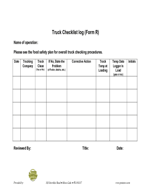Fillable Online Food Truck Health Inspection ChecklistXenia Templates ...