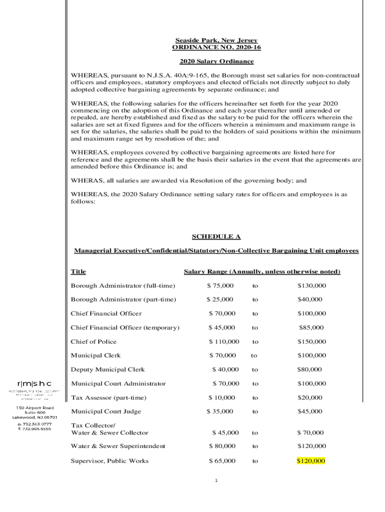 Fillable Online Payment of salaries and wages, N.J. Stat.40A:5-19 Fax Email Print - pdfFiller