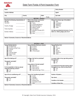 Fillable Online State Farm 4 Point Inspection Form Fax Email Print ...