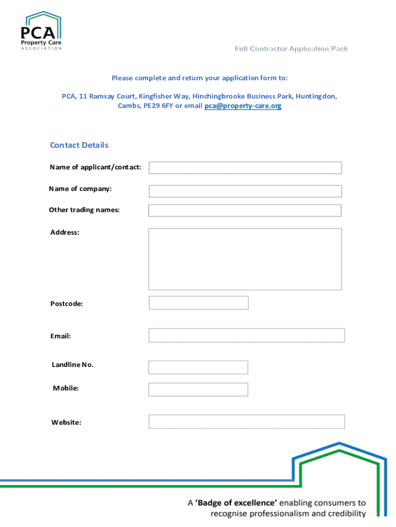 Fillable Online Application Form 2024 Contractor - Provisional Status Fax Email Print - pdfFiller