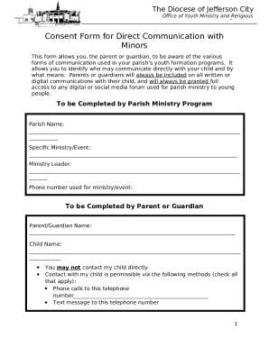Consent : Electronic Communication with Minors Doc Template | pdfFiller