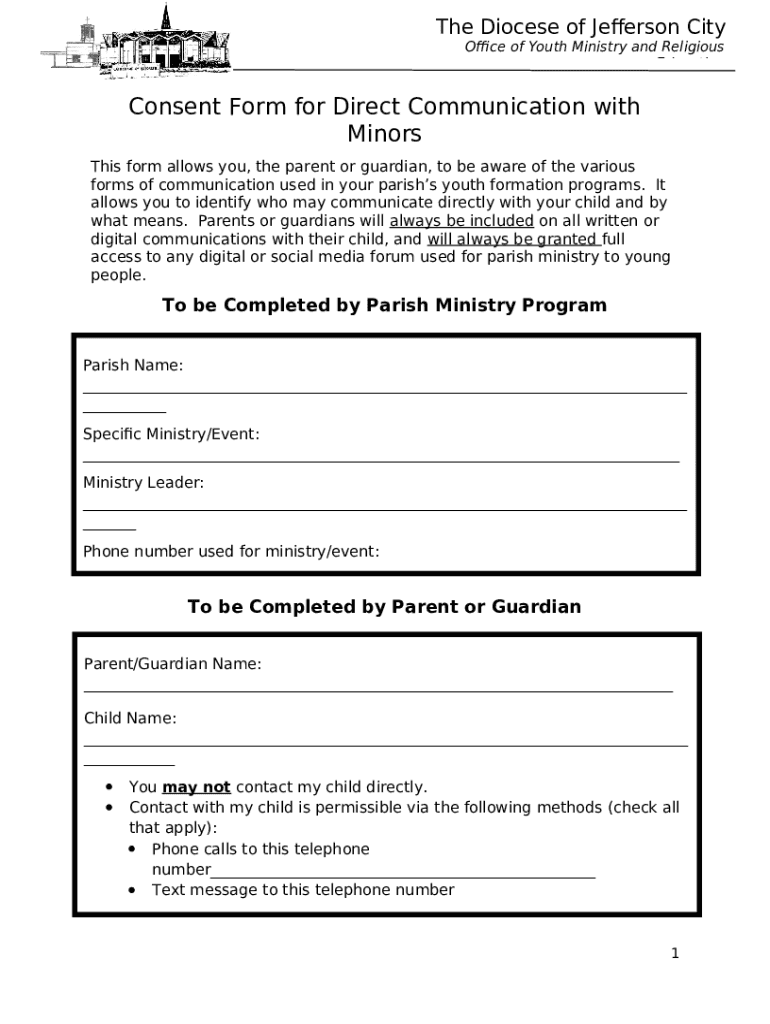 Consent : Electronic Communication with Minors Doc Template | pdfFiller