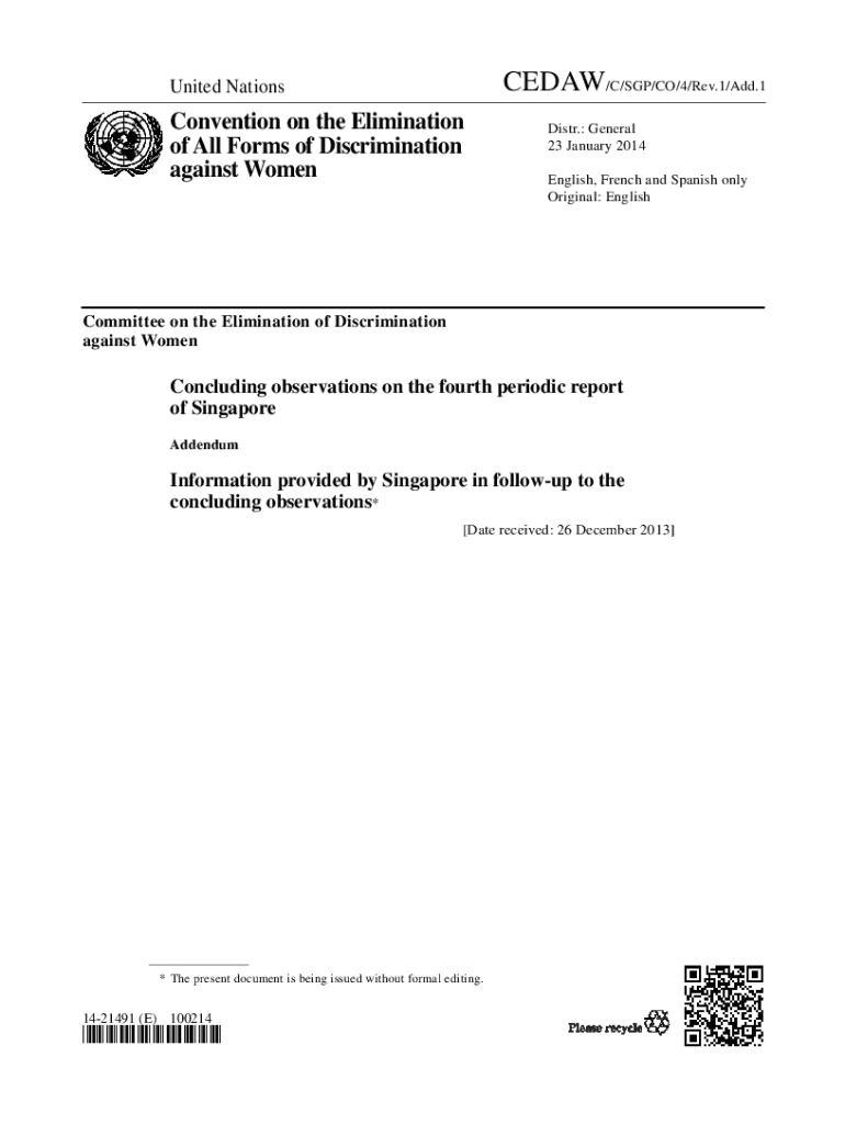 Fillable Online Reports on United Nations human rights treaties Fax ...