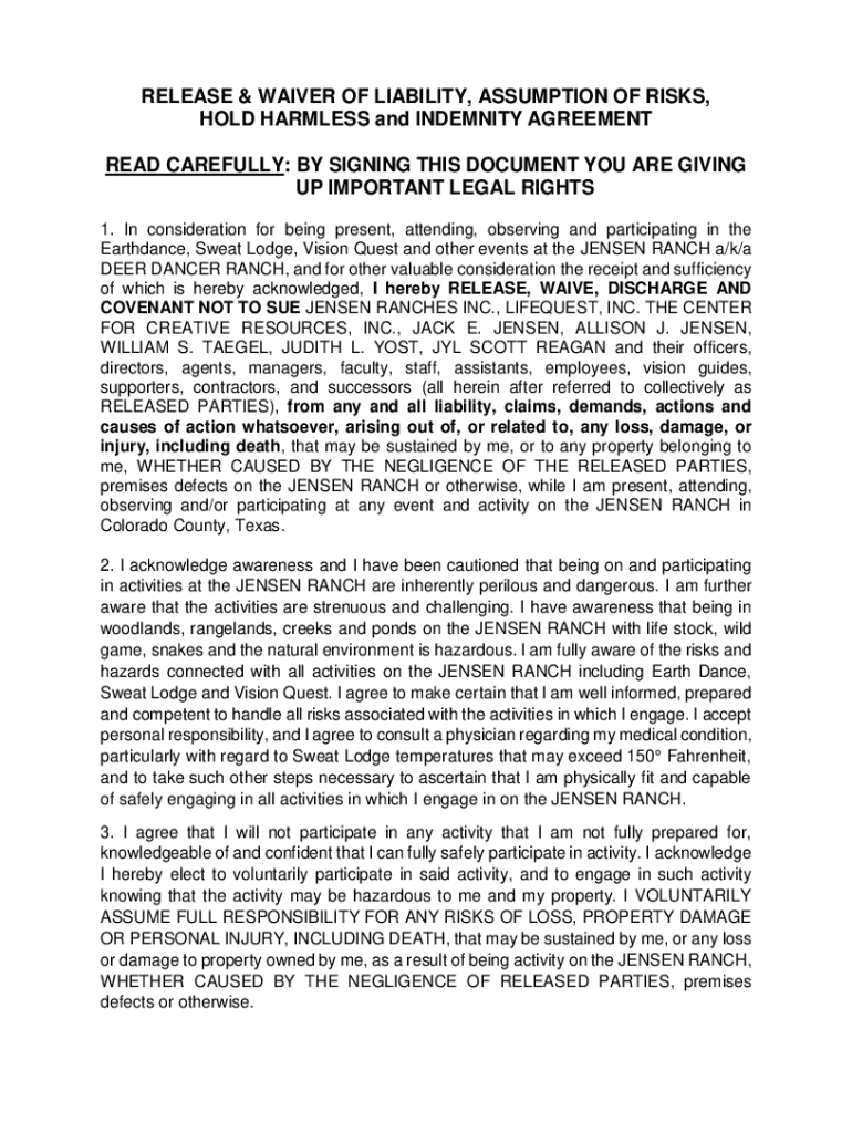 Fillable Online READ CAREFULLY: BY SIGNING THIS DOCUMENT YOU ARE GIVING Fax Email Print - pdfFiller