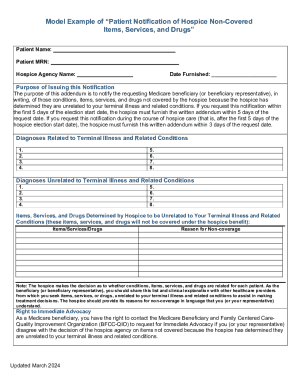 Fillable Online CMS Hospice Model Example Election Statement Updates ...