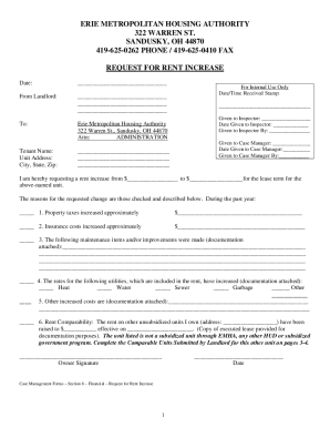 Fillable Online Landlord Request for Rent Increase Form v2023 Fax Email Print - pdfFiller