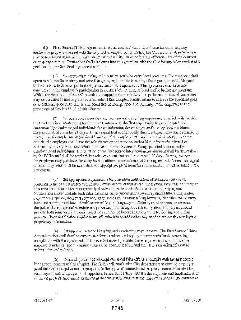 Fillable Online (b) First Source Hiring Agreement. As an essential ...
