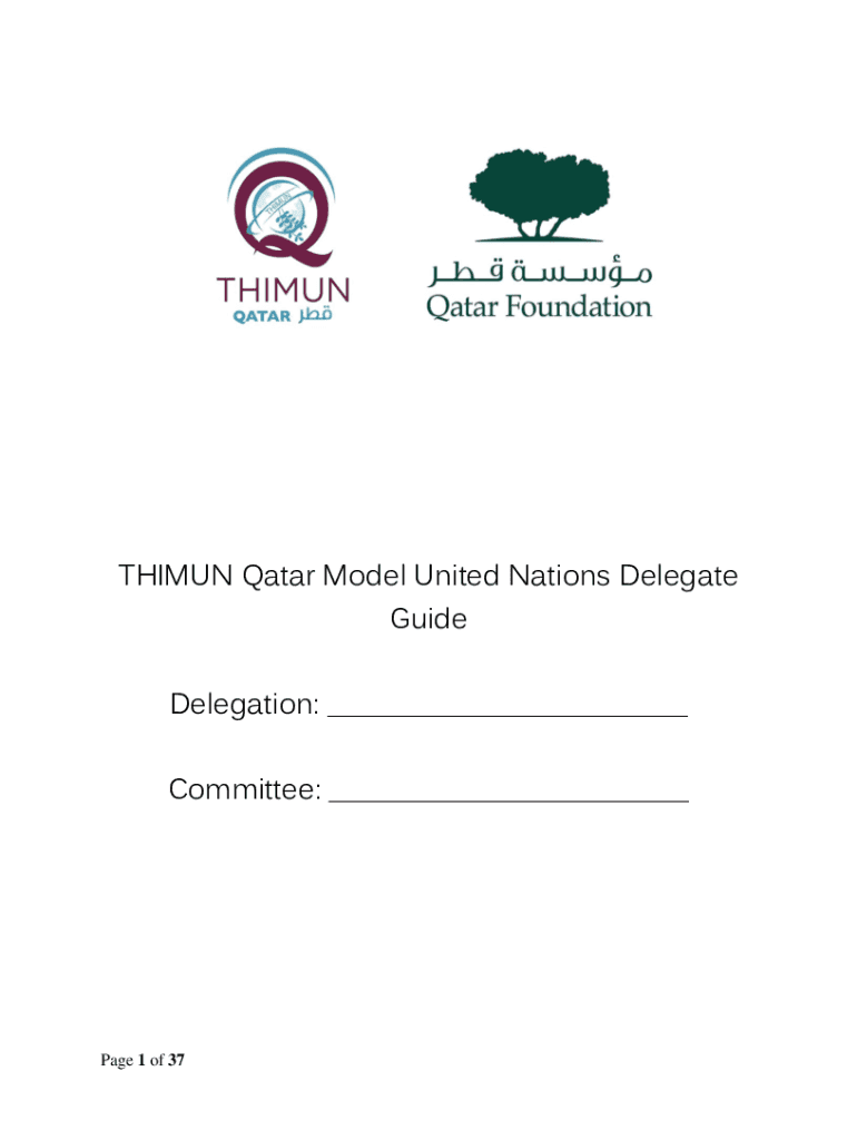 Fillable Online qatar thimun Middle School Model United Nations ...