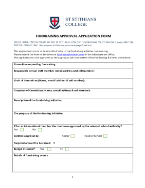 Fillable Online FUNDRAISING APPROVAL APPLICATION FORM Fax Email Print - pdfFiller