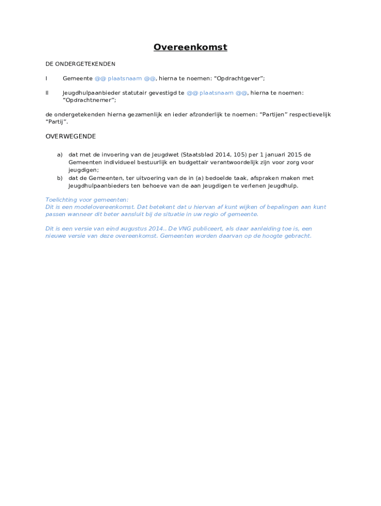 Concept Raamovereenkomst - PDF Free Download Doc Template | pdfFiller