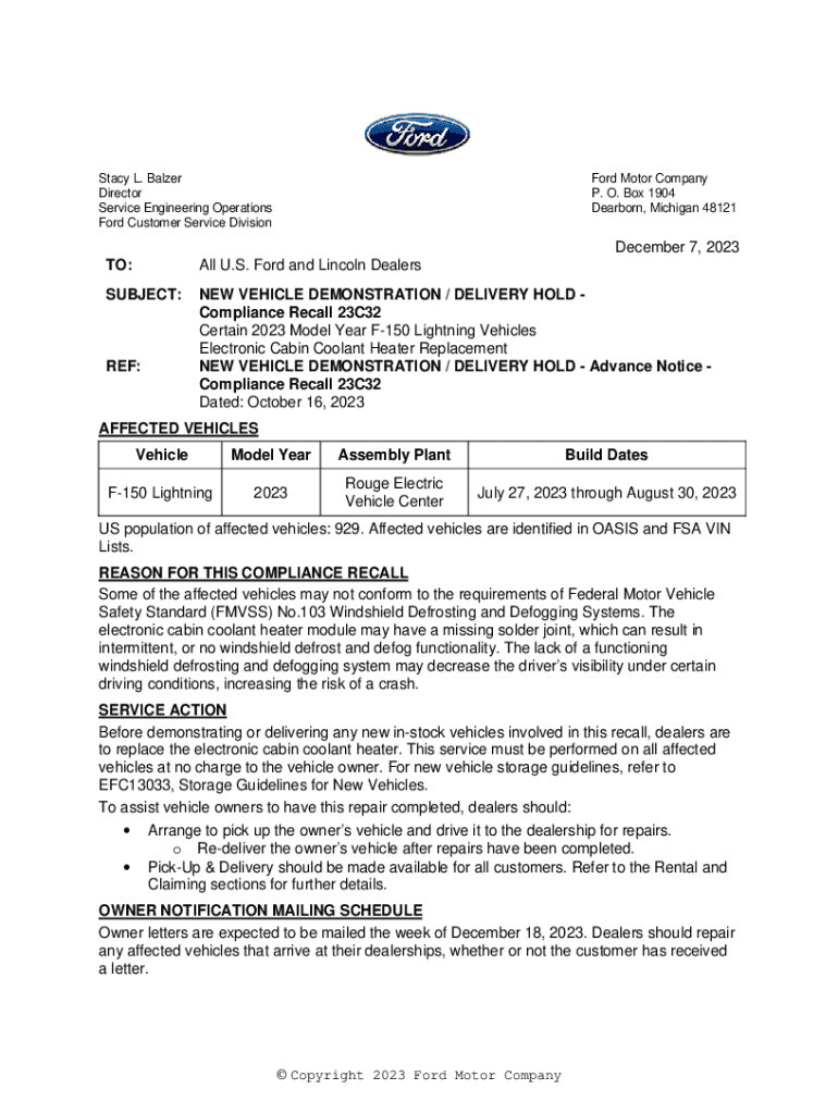 Fillable Online 23C32 - Dealer Bulletin wsig.docx Fax Email Print ...