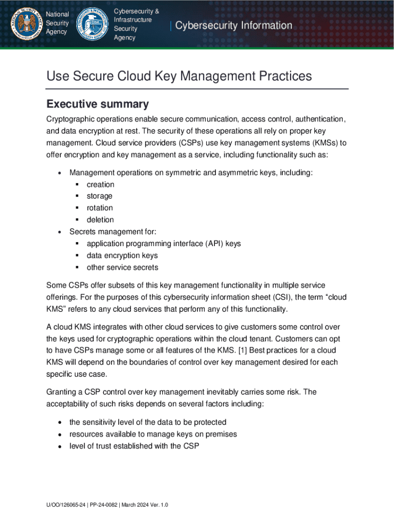 Fillable Online CISA and NSA Release Cybersecurity Information Sheets ...