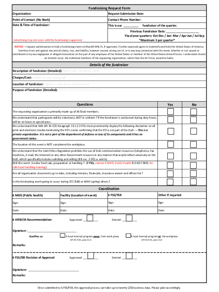 Fillable Online How to fill out the Fundraiser Request form Page 1 Fax ...