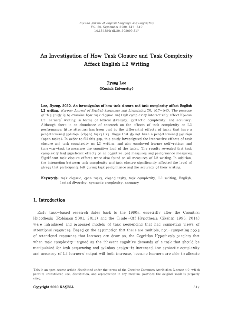Fillable Online An Investigation of How Task Closure and Task ...