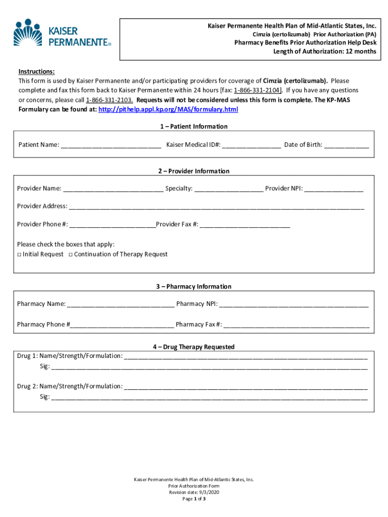 Fillable Online KPMAS MD Medicaid Prior Authorization (PA) Criteria Fax ...