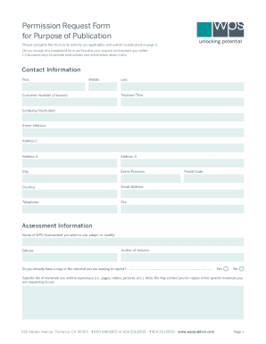 Fillable Online Permission Request Form for Purpose of Publication Fax ...