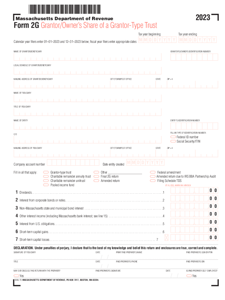 Massachusetts Form 2G Grantor/Owner’s Share of a Grantor-Type Trust ...