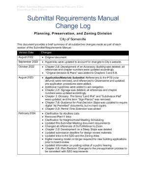 Fillable Online Submittal Requirements Manual Change Log Fax Email Print - pdfFiller