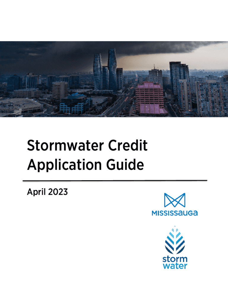 Fillable Online Stormwater Charge Credit Application Instruction Manual. Stormwater Charge ...