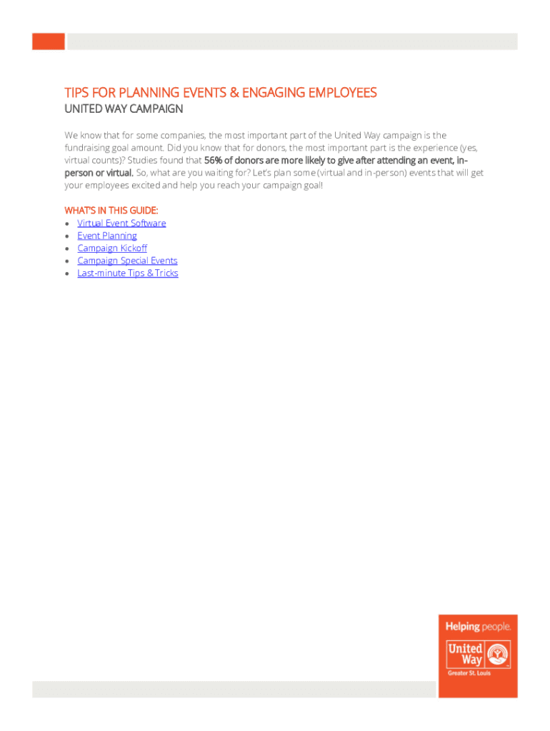 Fillable Online TIPS FOR PLANNING EVENTS & ENGAGING EMPLOYEES Fax Email ...