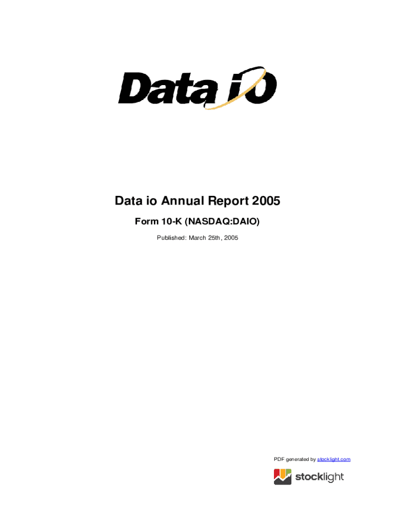 Fillable Online FORM 10-K/A DATA I/O CORPORATION Fax Email Print - pdfFiller