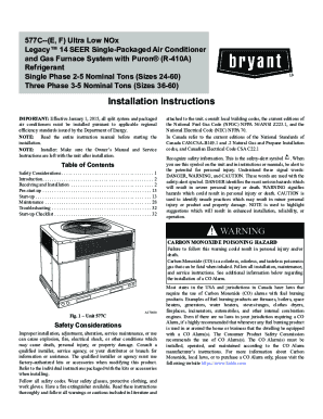 Fillable Online Legacy Line Gas Heat/electric Cool Systems 577C Fax ...