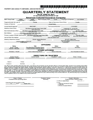 Fillable Online *31151201420100102* QUARTERLY STATEMENT Fax Email Print ...