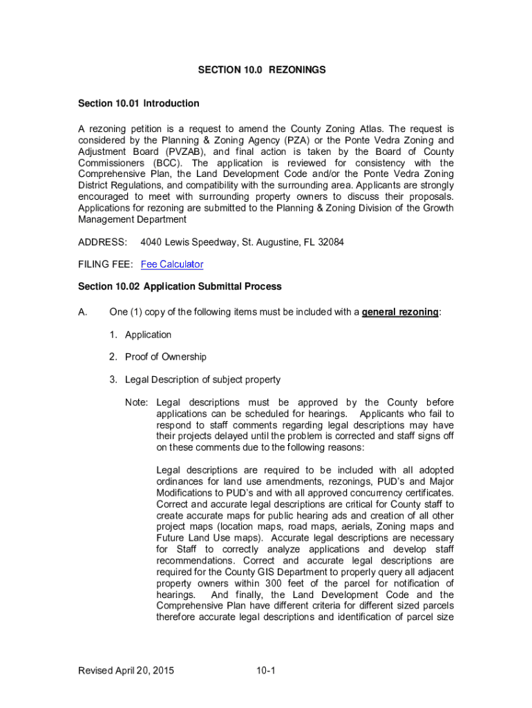 Fillable Online A rezoning petition is a request to amend the County ...