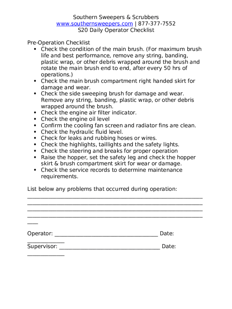 Southern Sweepers & Scrubbers Doc Template | pdfFiller