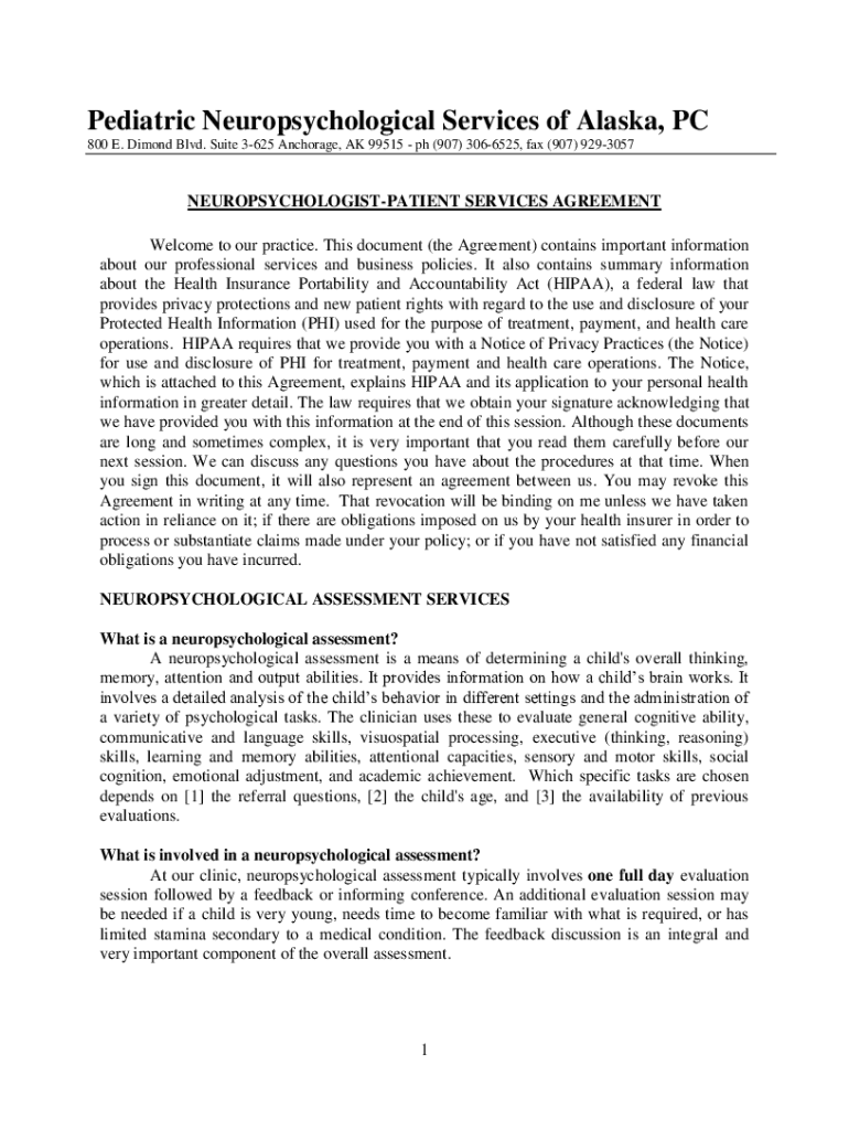Fillable Online Pediatric Neuropsychological Services of Al.. - Email Format Fax Email Print ...