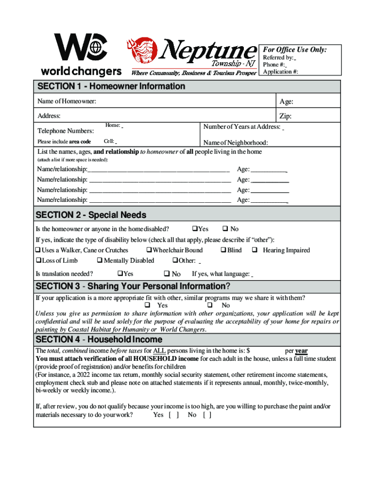 Fillable Online The Home Rehab Application is now open from August 8 ...