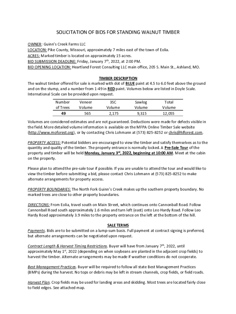 Fillable Online KEEVEN timber bid solicitation form Fax Email Print ...