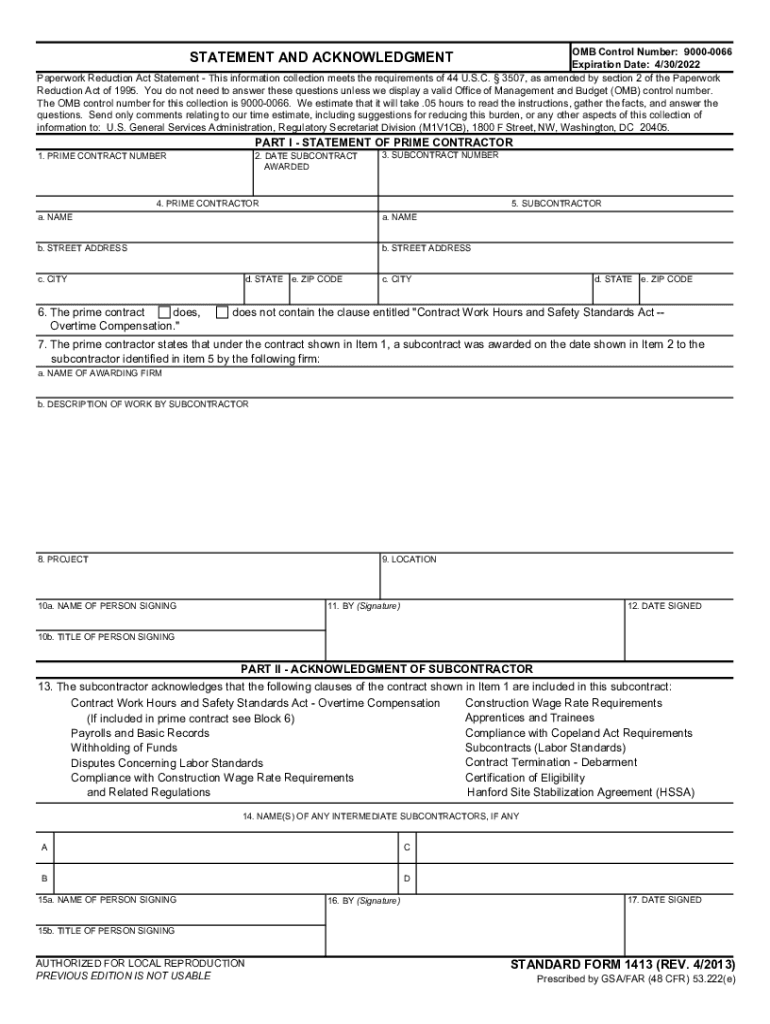 Fillable Online Statement-and-Acknowledgement-1413. ... Fax Email Print ...