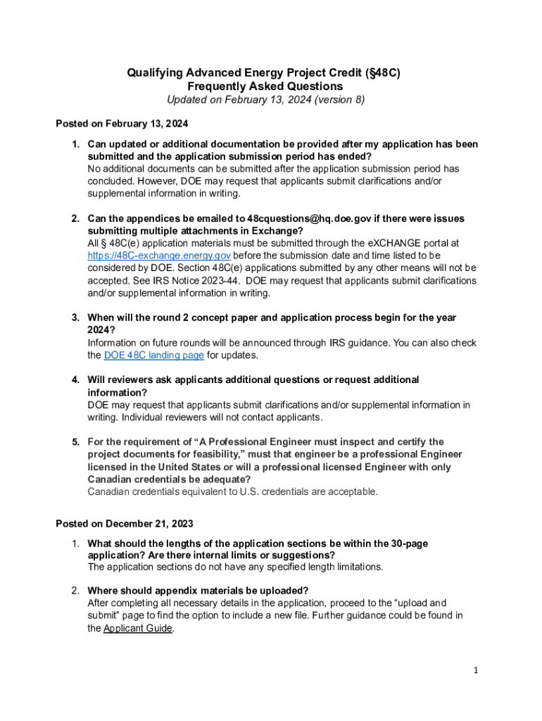 Fillable Online Section 48C Advanced Energy Manufacturing Tax Credit ...