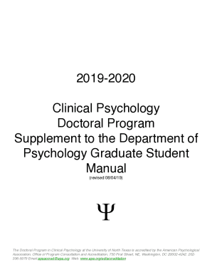 Fillable Online psychology unt Program: Clinical Psychology, PhD ...
